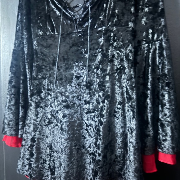 Dolls Kill | Dresses | Dolls Kill Black Velvet Long Sleeve Dress With ...